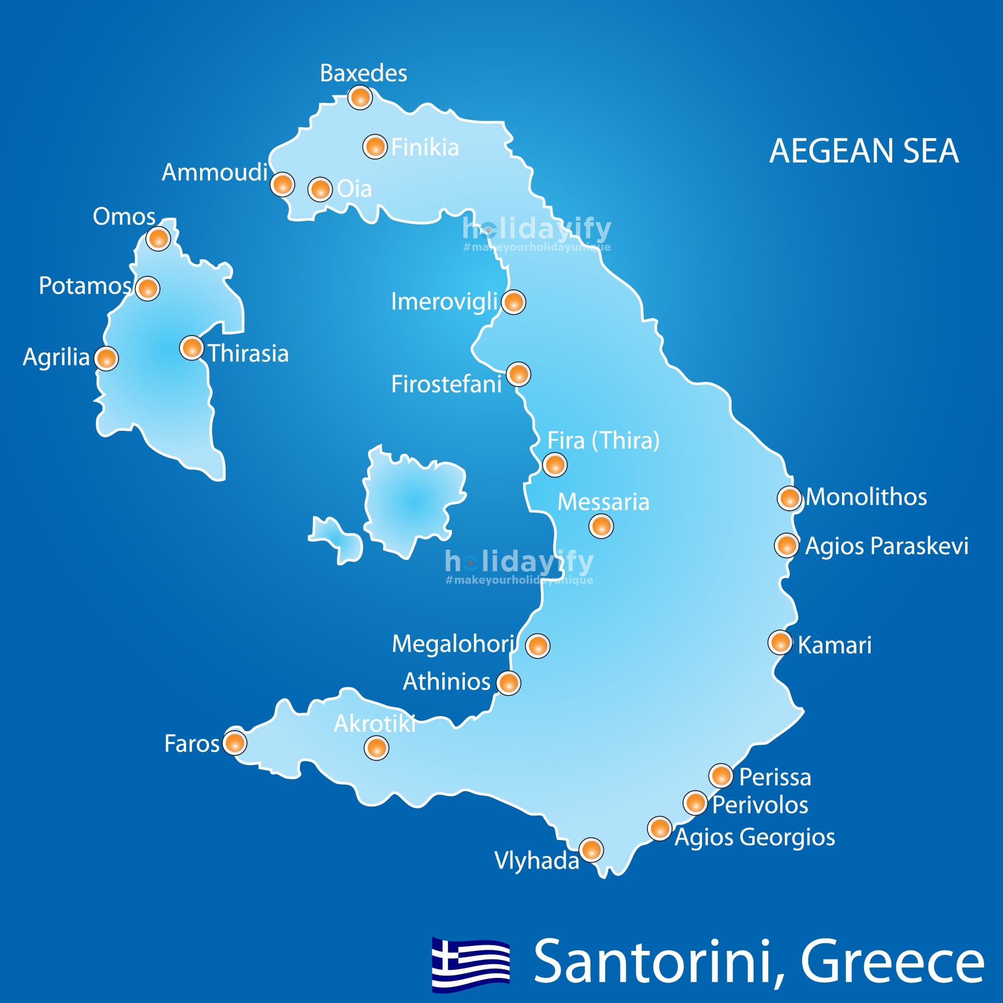 Santorini Map - Holidayify.com